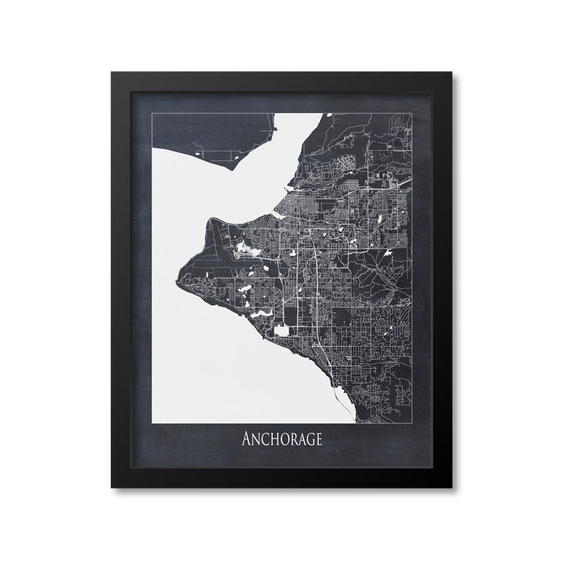 Anchorage Map Art Print, Alaska – Print A Patent