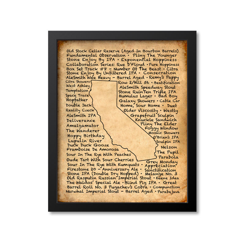 California Beer Map Art Print – Print A Patent