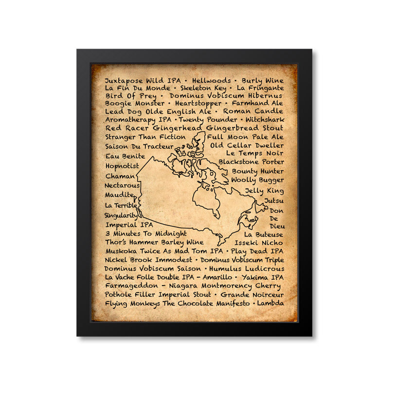 Canada Beer Map Art Print – Print A Patent