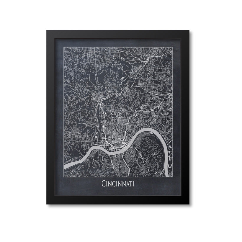 Cincinnati Map Art Print, Ohio – Print A Patent