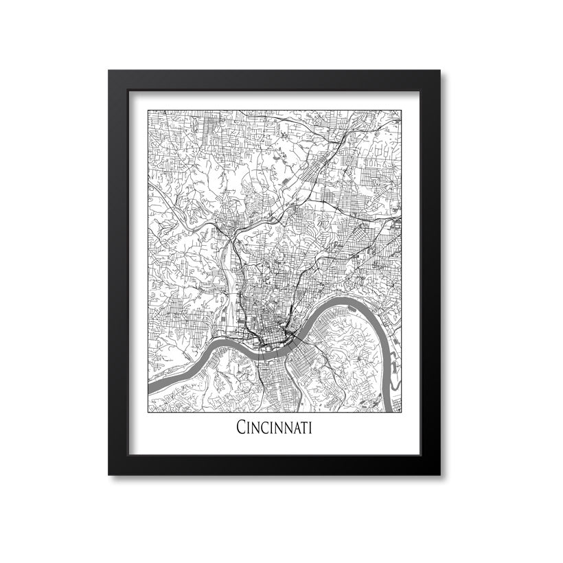 Cincinnati Map Art Print, Ohio – Print A Patent