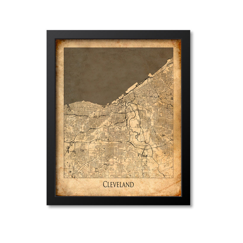 Cleveland Map Art Print, Ohio – Print A Patent