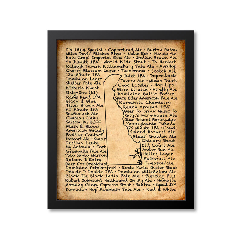 Delaware Beer Map Art Print – Print A Patent