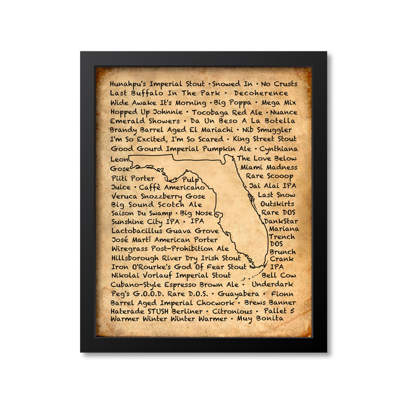 Florida Beer Map Art Print – Print A Patent