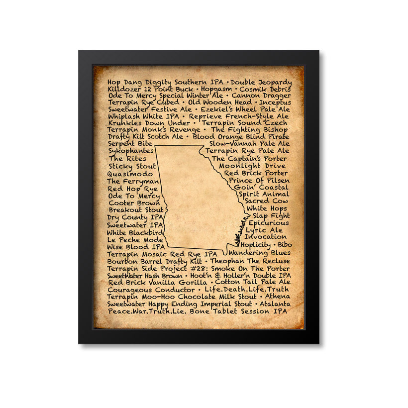 Georgia Beer Map Art Print – Print A Patent