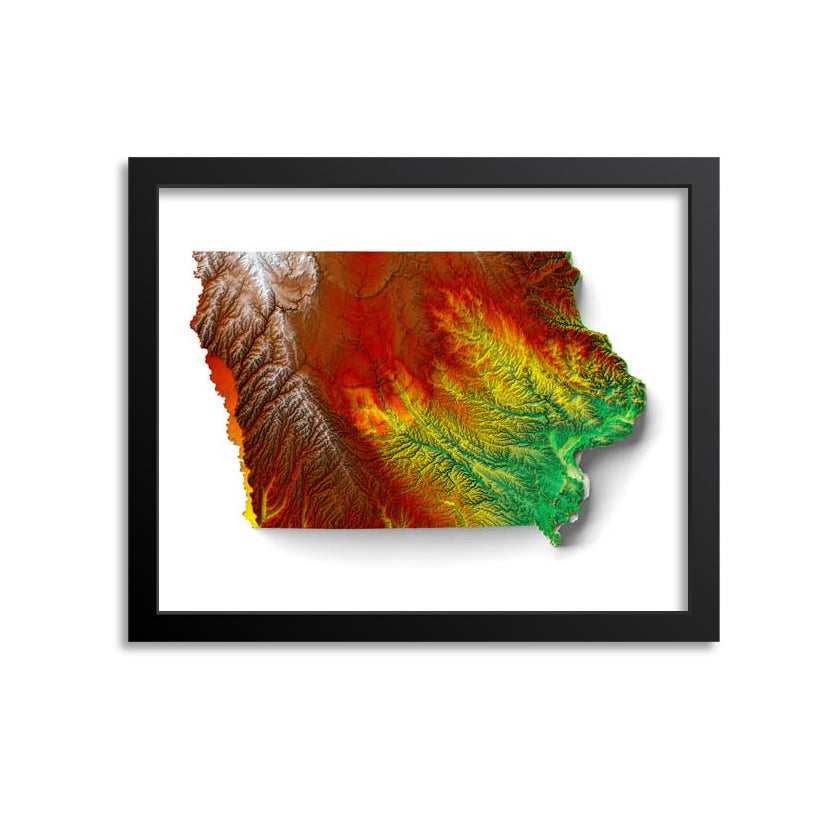 Iowa Elevation Map Print – Print A Patent