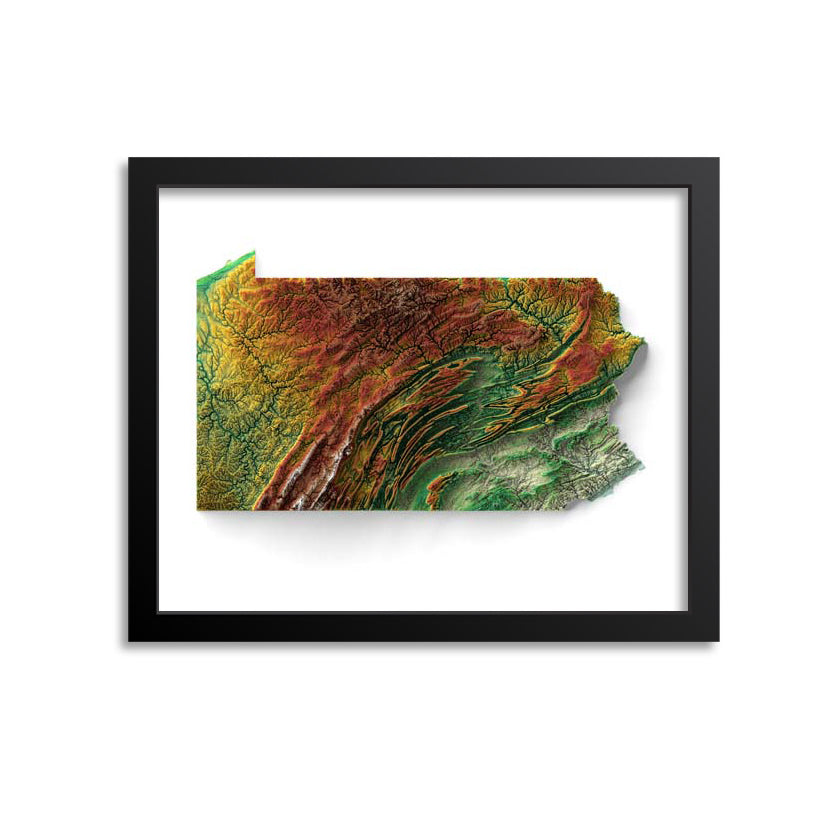Pennsylvania Elevation Map Print – Print A Patent