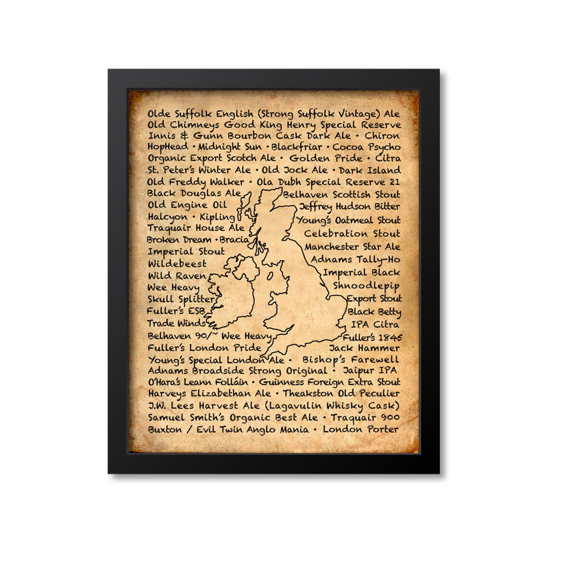 UK and Ireland Beer Map Art Print – Print A Patent