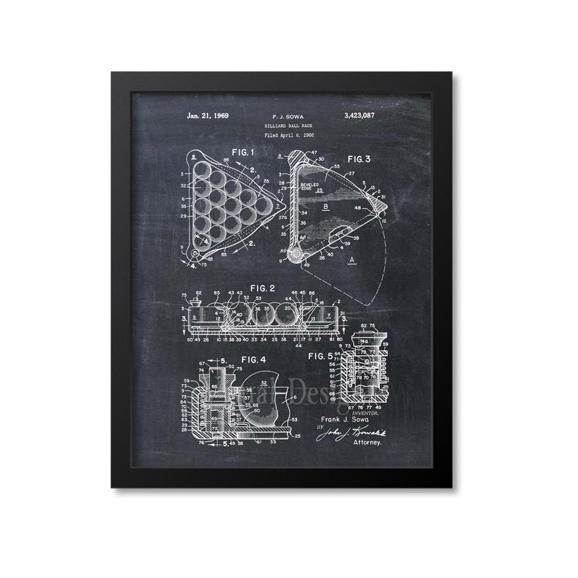 Billiard Ball Rack Patent Print – Print A Patent